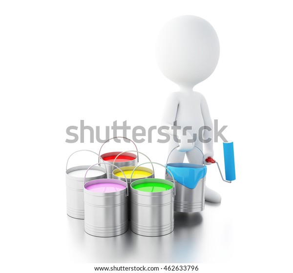 3d Renderer Image White People Paint Stock Illustration 462633796 ...