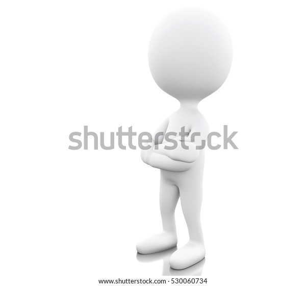 3d Renderer Image White People Standing Stock Illustration 530060734 ...