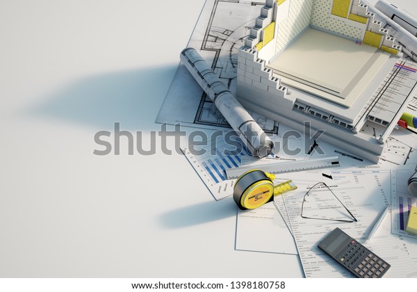 3d Renderin Building Cross Section Showing: ภาพประกอบสต็อก 1398180758 ...