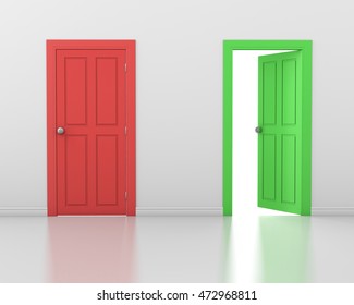 3d Rendering 2 Doors One Open Stock Illustration 472968811 | Shutterstock