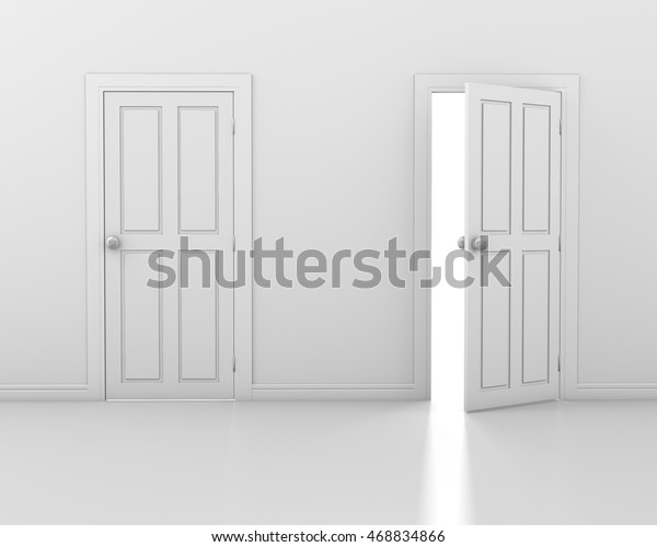 3d Rendering 2 Doors One Open Stock Illustration 468834866 | Shutterstock