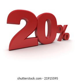 3d Rendering 20 Per Cent Red Stock Illustration 21915595 | Shutterstock