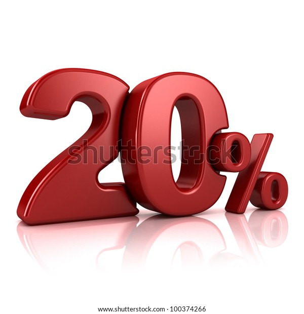 3d Rendering 20 Percent Red Letters Stock Illustration 100374266 ...