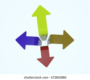 3d Rendering 4 Arrow Direction Stock Illustration 672842884 | Shutterstock