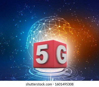 3d Rendering 5g Network 5g Connection Stock Illustration 1601495308 ...