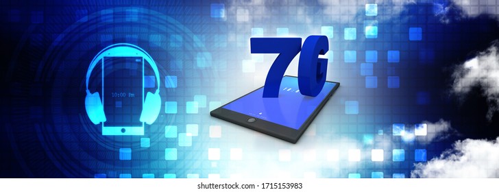 3d Rendering 7g Network Mobile Data Stock Illustration 1715153983 ...