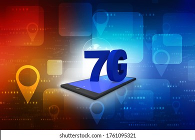3d Rendering 7g Network Mobile Data Stock Illustration 1795880848 ...