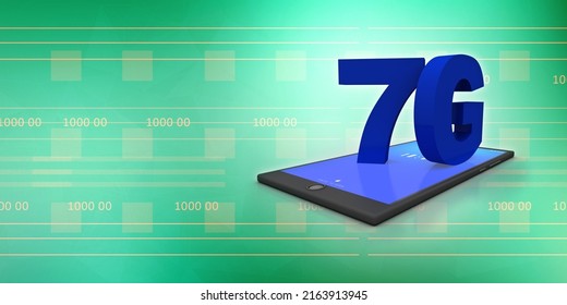 3d Rendering 7g Network Mobile Data Stock Illustration 2163913945 ...