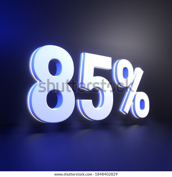 3d Rendering 85 Percent Letters Neonglow Stock Illustration 1848402829 ...
