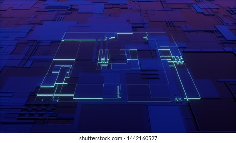 3d Rendering Abstract Circuit Stock Illustration 1442160527 | Shutterstock
