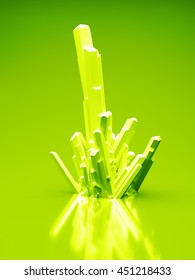 3d Render Emerald Green Crystal Isolated Stock Illustration 674628454