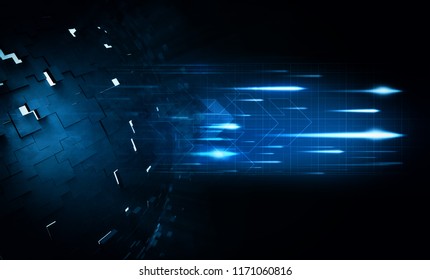 3d Rendering Abstract Digital Technology Background Stock Illustration ...