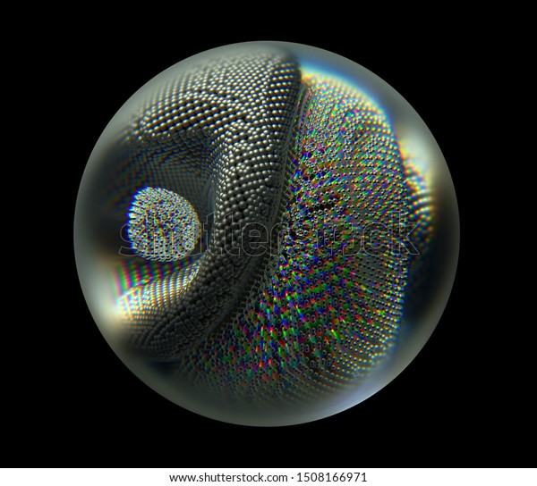 3d Rendering Abstract Glass Sphere Deformed Stock Illustration ...