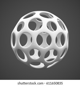 3d Rendering Abstract Hollow Sphere On Stock Illustration 611650835 ...