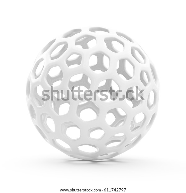 3d Rendering Abstract Hollow Sphere On Stock Illustration 611742797