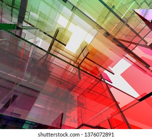 3d Rendering Abstract Shaped Objectscolorfull Glass Stock Illustration ...