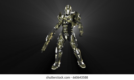 3d Rendering Advanced Super Soldier Stock Illustration 660643588 ...