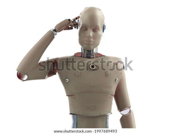 3d Rendering Ai Robot Human Skin Stock Illustration 1997689493 ...