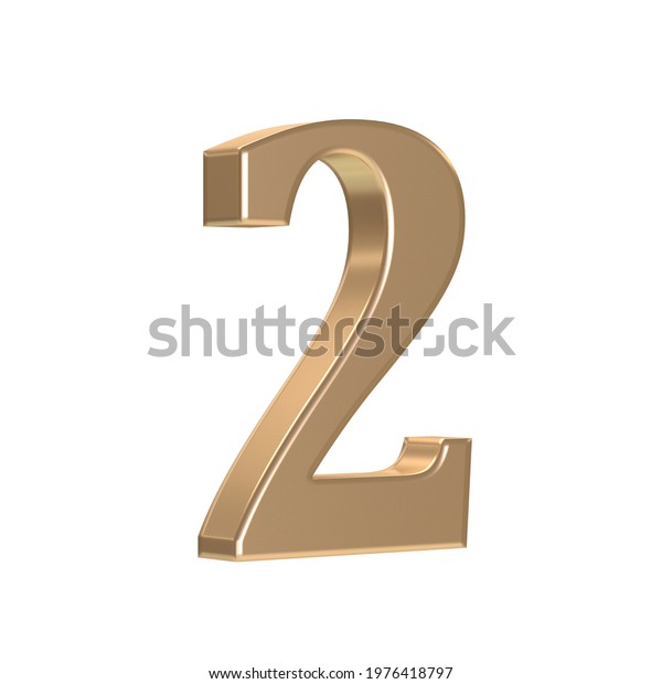 3d Rendering Alphabet Number Two Gold Stock Illustration 1976418797 ...
