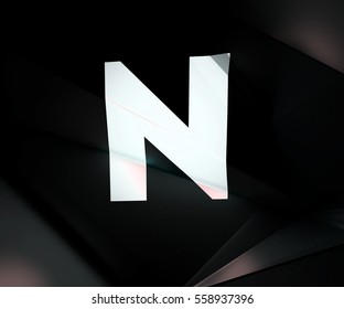 3d Rendering Alphabet Projected On Refracted Stock Illustration ...