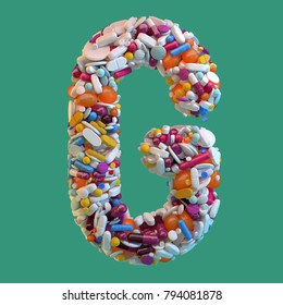 3d Rendering Alphabet Various Type Medications Stock Illustration ...