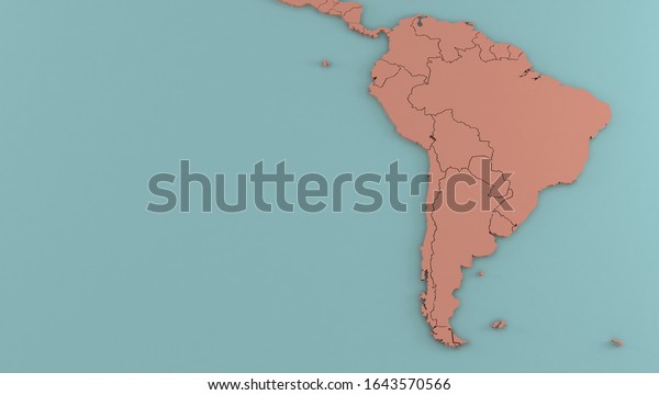 3d Rendering America Continent America Map Stock Illustration ...