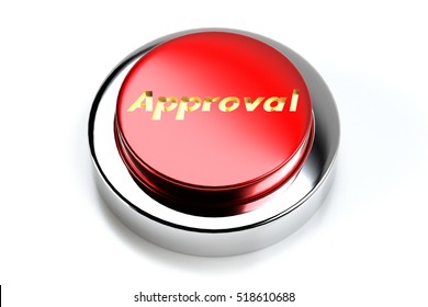 3d Rendering Approval Red Push Button Stock Illustration 518610688 ...