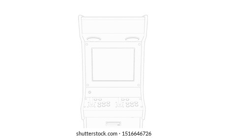 3d Rendering Arcade Machine Line Drawing Stock Illustration 1516646726 ...