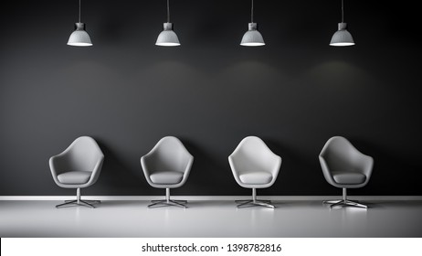 3d Rendering Armchair Seat Interview Candidate Stock Illustration ...