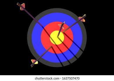 3d Rendering Arrow Fly Target On Stock Illustration 1637507470 ...