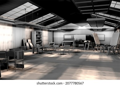 3d Rendering Art Studio Stock Illustration 2077780567 | Shutterstock
