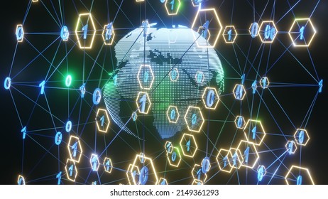 3d Rendering Artistic Infographics Binary Numbers Stock Illustration ...