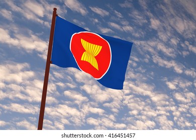 3d Rendering Asean Flag Sky Background Stock Illustration 416451457 ...