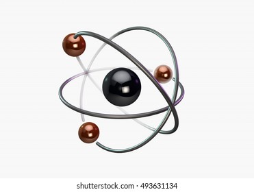 3d Rendering Atom Particle Stock Illustration 493631149