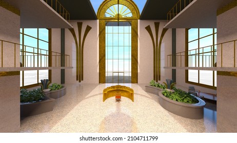 3d Rendering Atrium Square Stock Illustration 2104711799 | Shutterstock