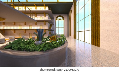 3d Rendering Atrium Square Stock Illustration 2170953277 | Shutterstock