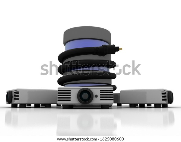 3d Rendering Aux Cable Hd Projector Stock Illustration 1625080600 ...