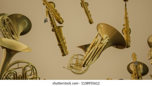 3d Rendering Background Multi Music Instrument Stock Illustration ...