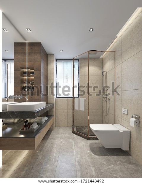3d Rendering Bathroom Interior Stock Illustration 1721443492 | Shutterstock
