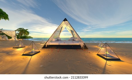 3d Rendering Beach Tent Stock Illustration 2112833399 | Shutterstock