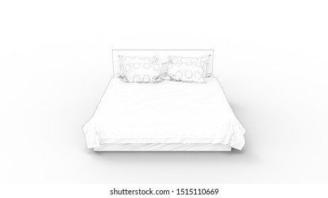 3d Rendering Bed Isolated White Studio Stock Illustration 1515110669 ...