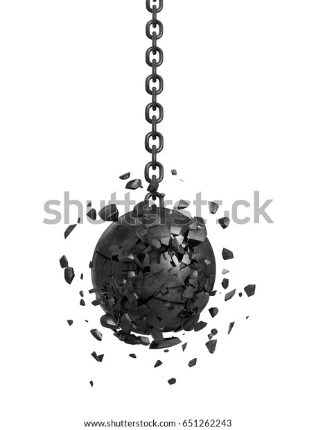 3d Rendering Black Swinging Wrecking Ball Stock Illustration 651262243 ...
