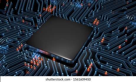 3d Rendering Blank Empty Cpu On Stock Illustration 1561609450 ...