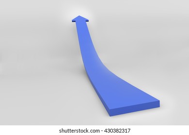 3d Rendering Blue Arrow Going Stock Illustration 430382317