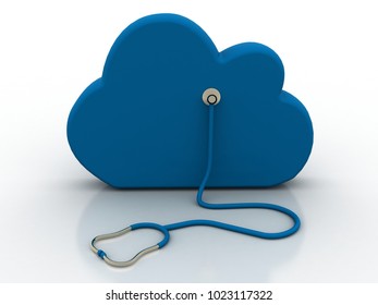 3d Rendering Blue Cloud Stethoscope Stock Illustration 1023117322 ...