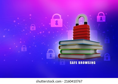 3d Rendering Book Lock Concept Stock Illustration 2160410767 | Shutterstock