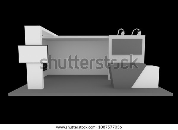3d Rendering Booth Exhibition Design Concept Stock Illustration ...