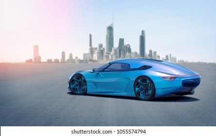 3d Rendering Brandless Generic Concept Car Stock Illustration ...