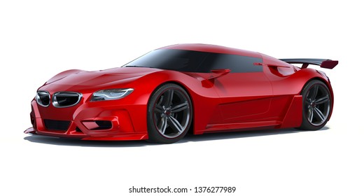 3d Rendering Brandless Generic Concept Car: Stockillustration ...