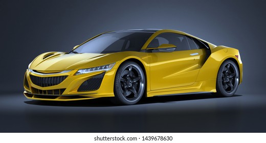 Yellow Sports Car Original Car Design Stock Illustration 57034834 ...